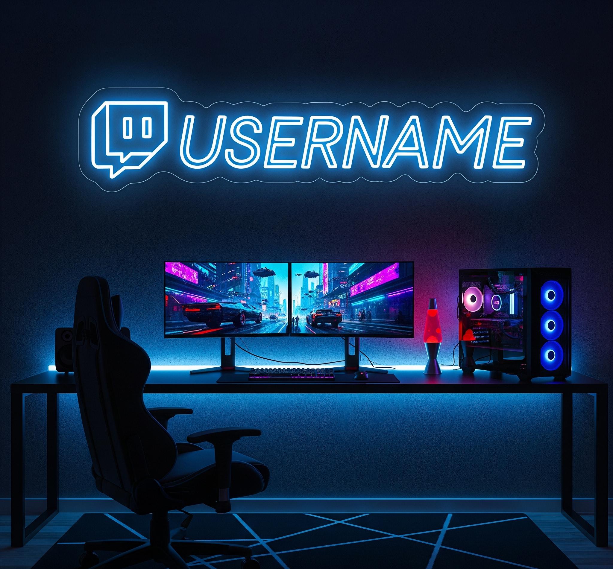 Personalized Gamer Tag Neon, Custom Username Neon Sign, Custom Game ...