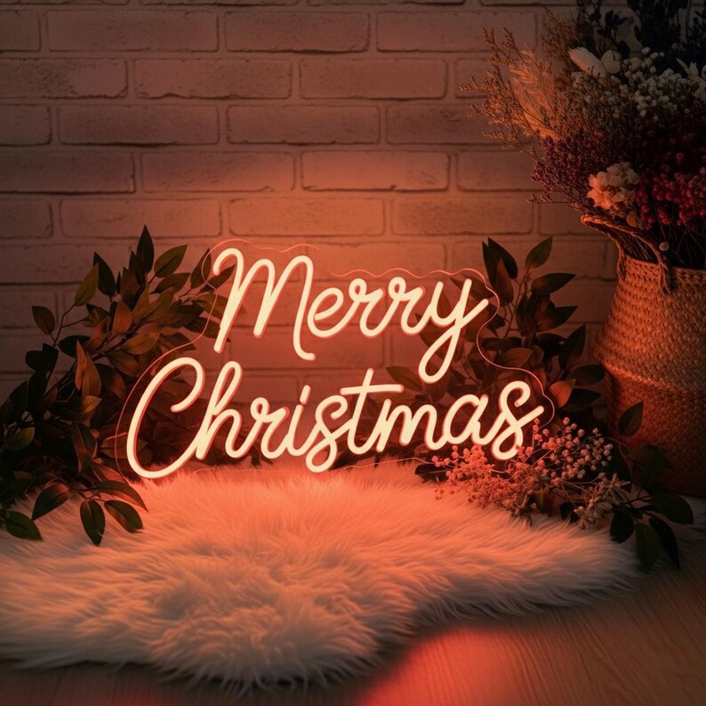 Christmas Neon Sign, Custom LED Holiday Wall Light, Festive Neon Decor ...