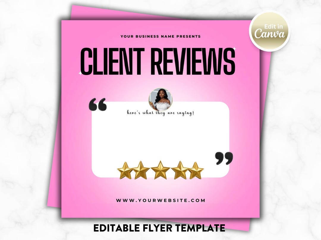 Client Review Flyer Template, DIY Feedback Design (digital Download) - Etsy