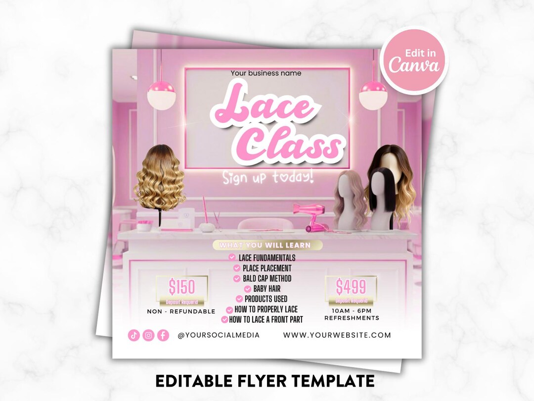 Lace Class Flyer, Course Flyer, Februaryflyer, Master Class Flyer, NAIL ...