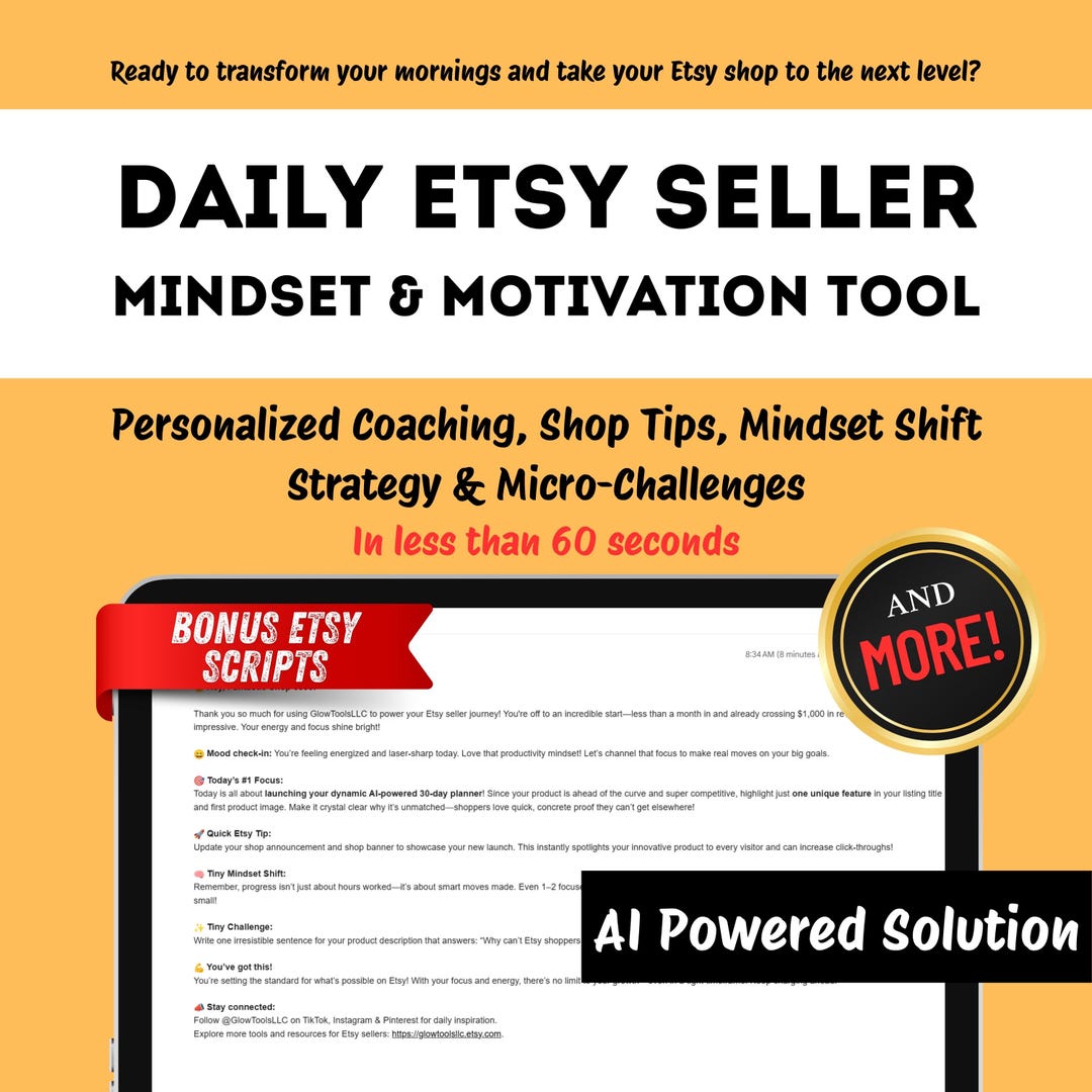 Daily Etsy Seller Mindset & Motivation Tool – Business Clarity ...