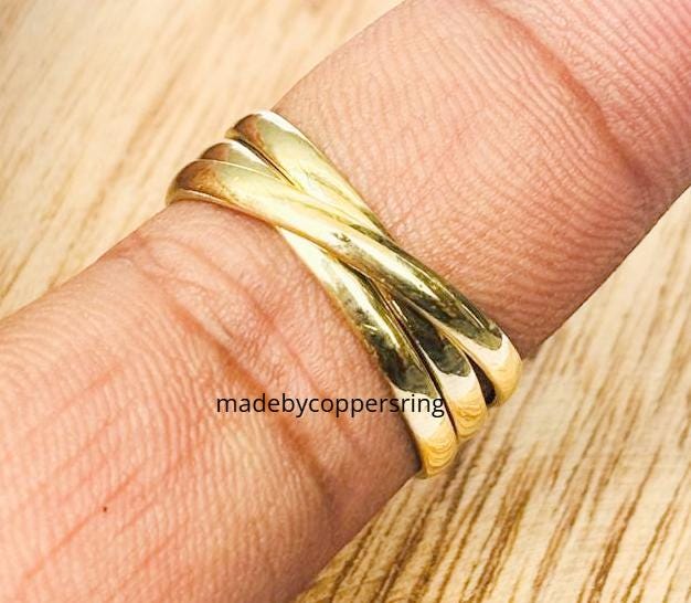 Triple Rolling Ring, Solid Brass Multi Band Ring, Woman's Gift Ring ...
