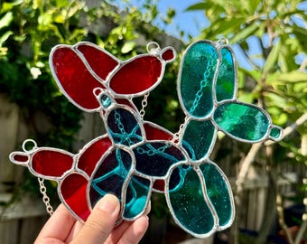 Balloon Dog Stained Glass - Etsy