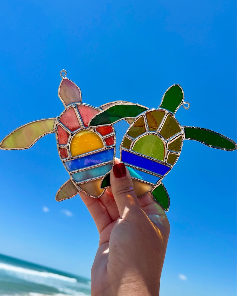 Stained Glass Sea Turtle - Etsy