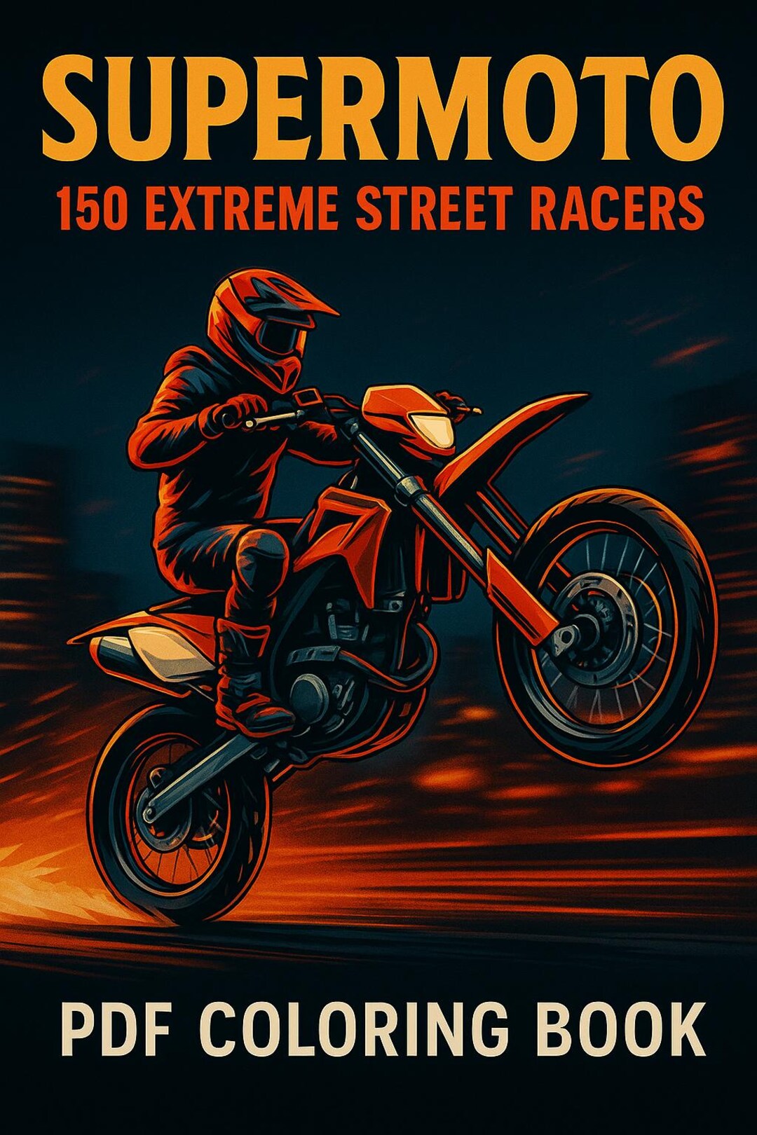 Supermoto – 150 Extreme Street Racers | PDF Coloring Book - Etsy