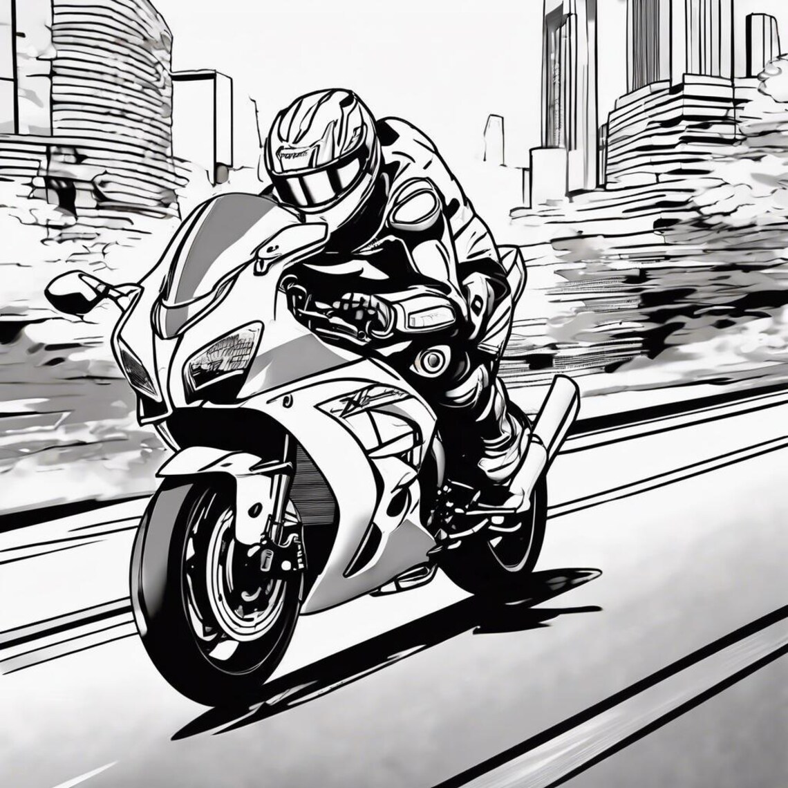 Sportbike Coloring Book – 150 High-speed Motorcycles to Color - Etsy