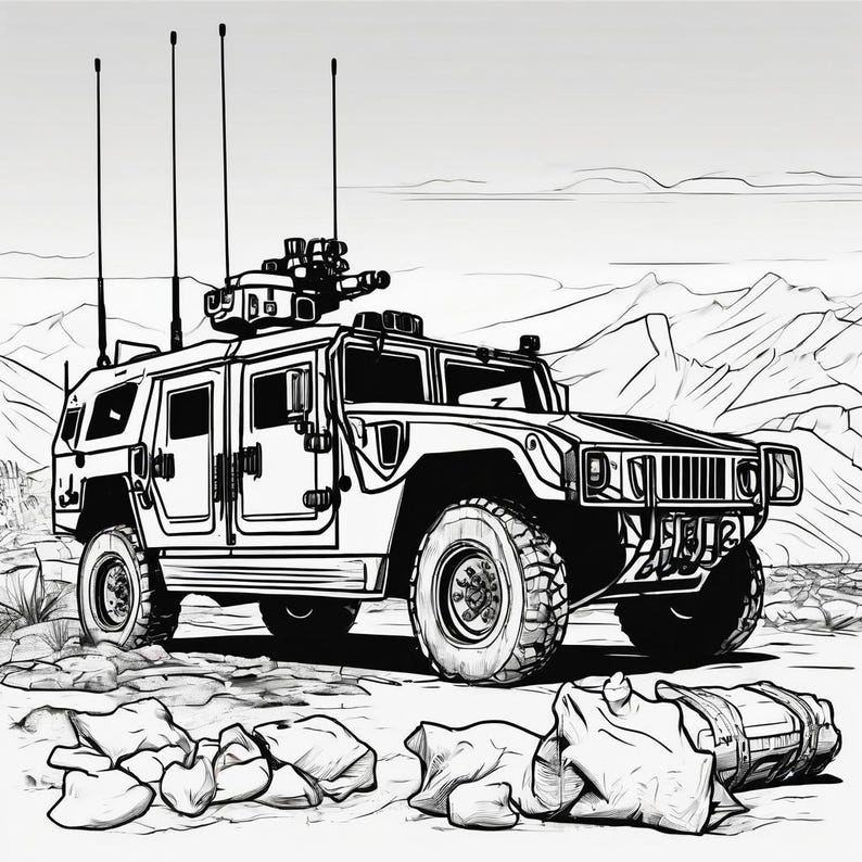 Humvees – 150 Army Jeeps | PDF Coloring Book - Etsy