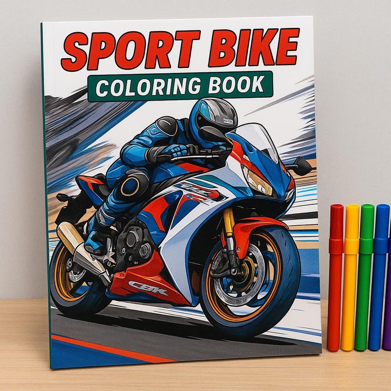 Motorcycle Color Page - Etsy