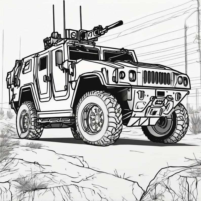 Humvees – 150 Army Jeeps | PDF Coloring Book - Etsy