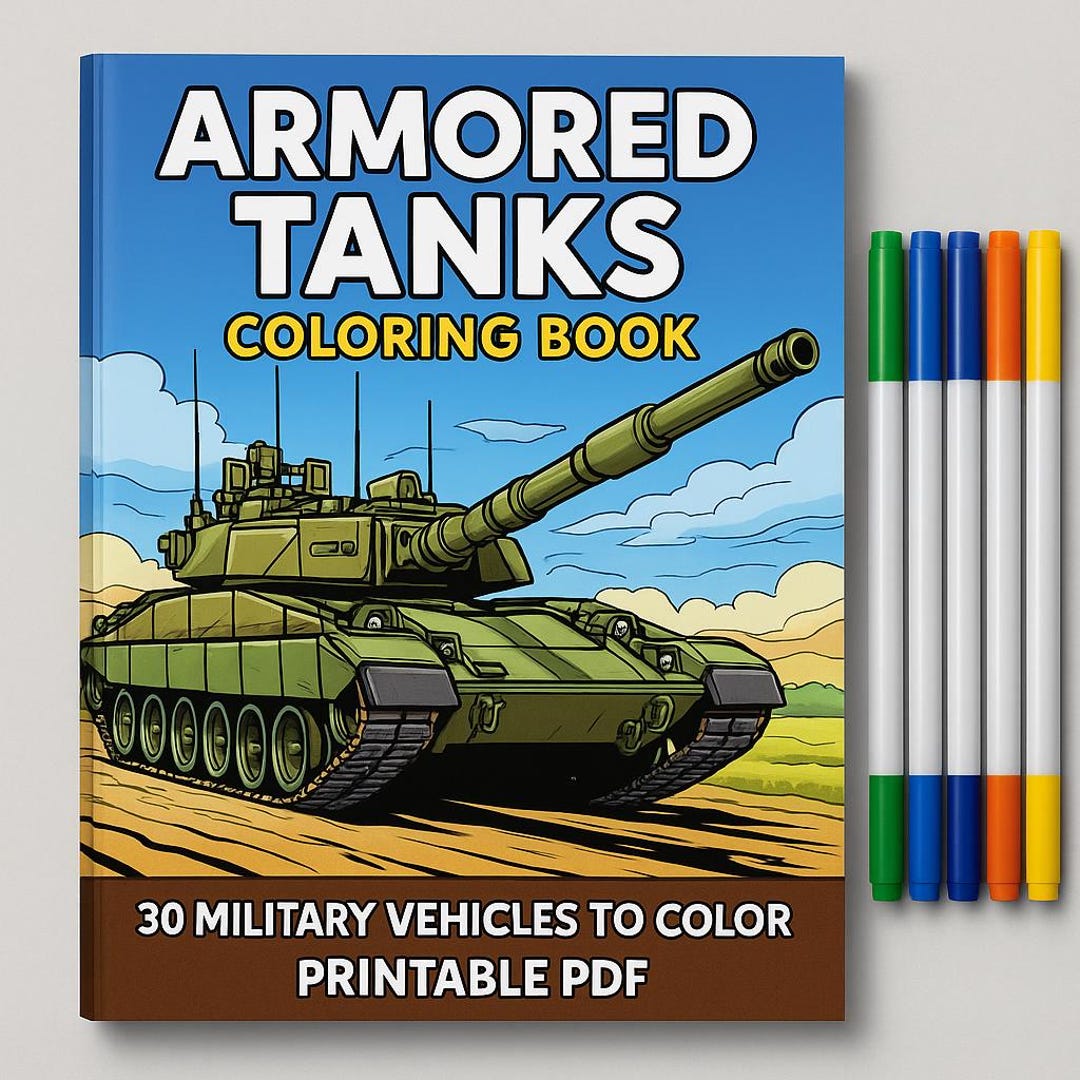 Armored Tanks Coloring Book – 30 Military Vehicles to Color | Printable ...