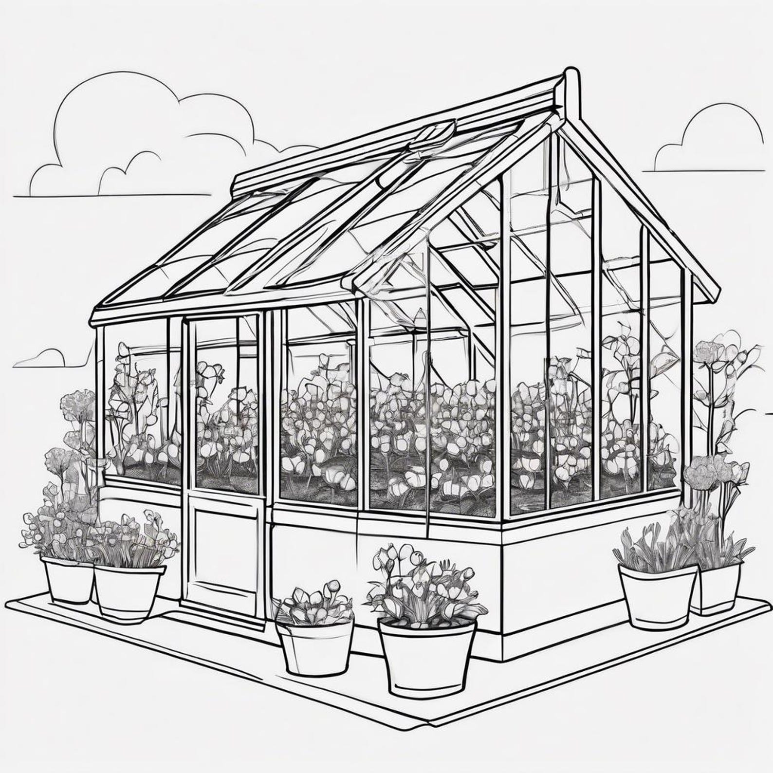 Tiny Greenhouses – 150 Mini Plant Havens to Color | PDF Coloring Book ...