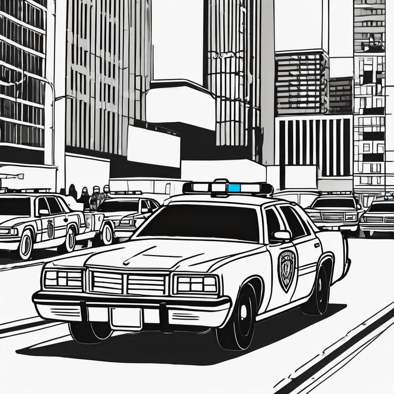 Police Cars – 150 Law Enforcement Vehicles | PDF Coloring Book - Etsy