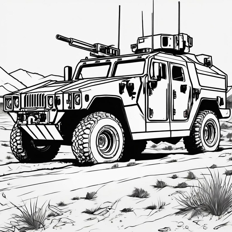 Humvees – 150 Army Jeeps | PDF Coloring Book - Etsy