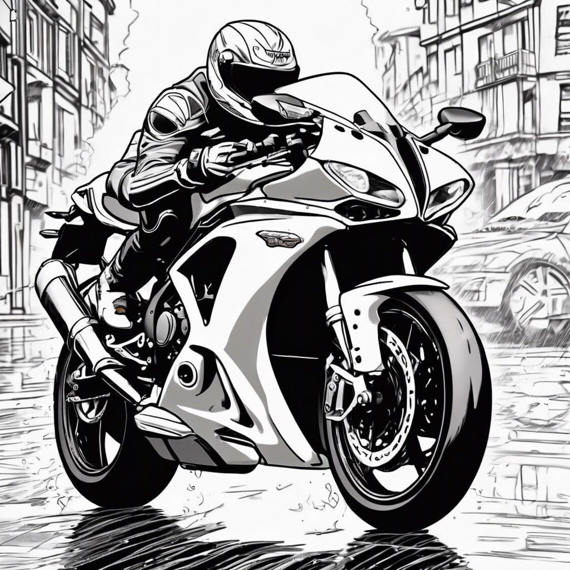 Sportbike Coloring Book – 150 High-speed Motorcycles to Color - Etsy