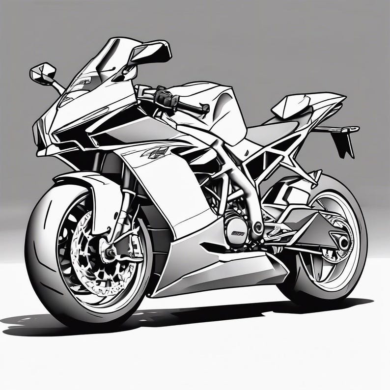 Sportbike Coloring Book – 150 High-speed Motorcycles to Color - Etsy
