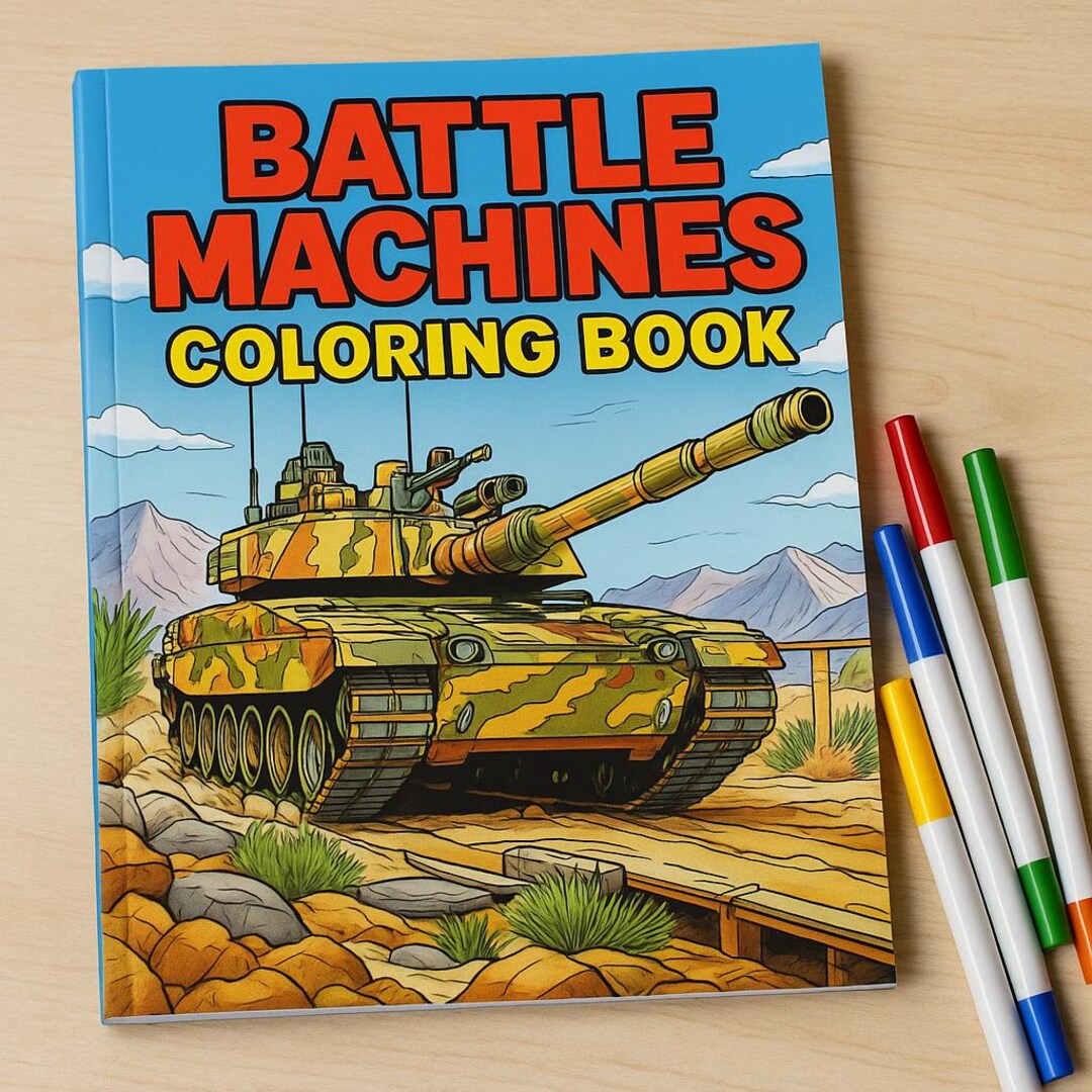 Battle Machines Coloring Book – 30 Tanks & Armored Vehicles for ...