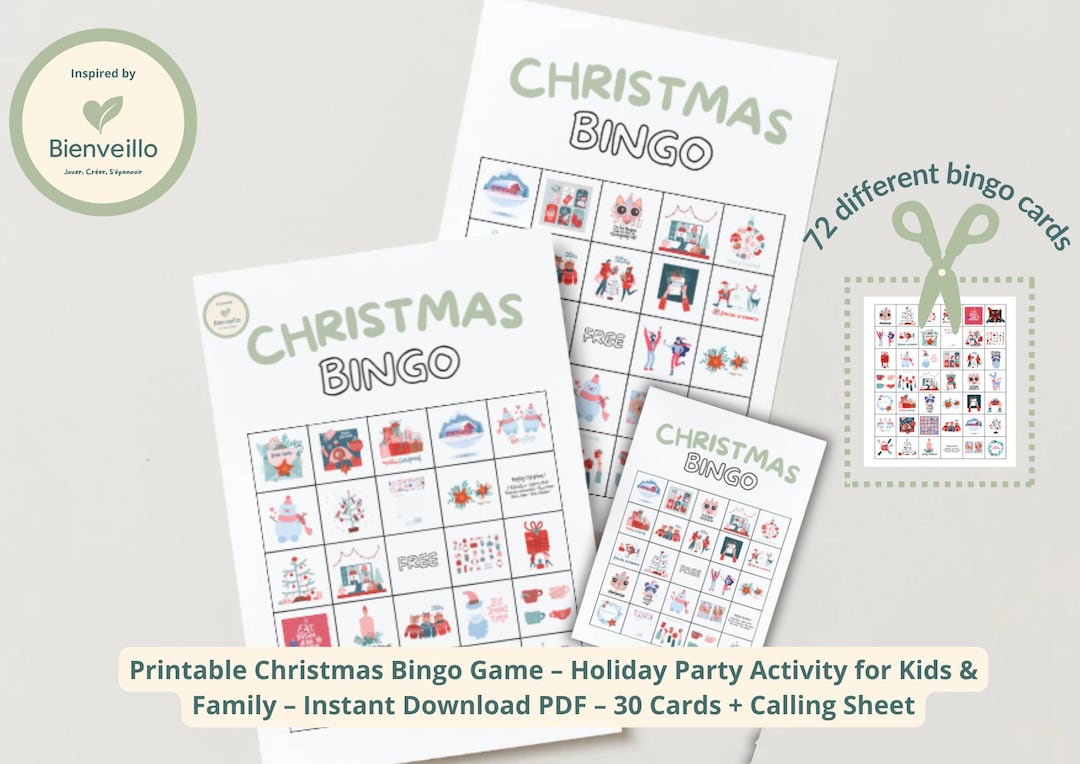 Printable Christmas Bingo Game – Holiday Party Activity for Kids ...