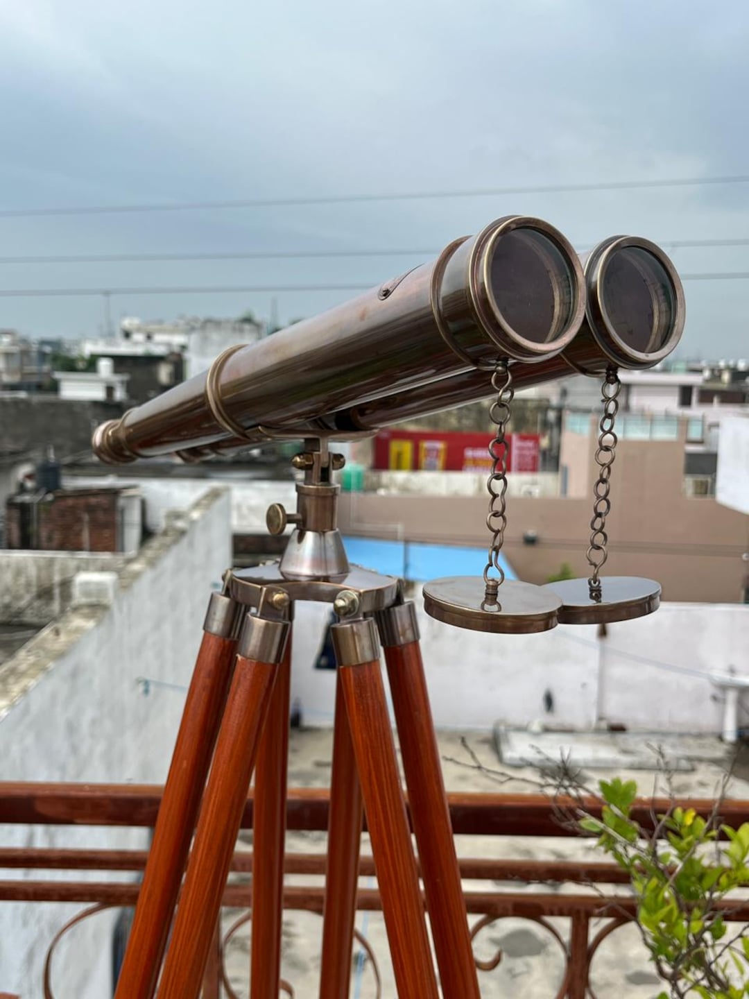 Personalized Brass Binoculars on Tripod Stand Custom Engraved Nautical ...