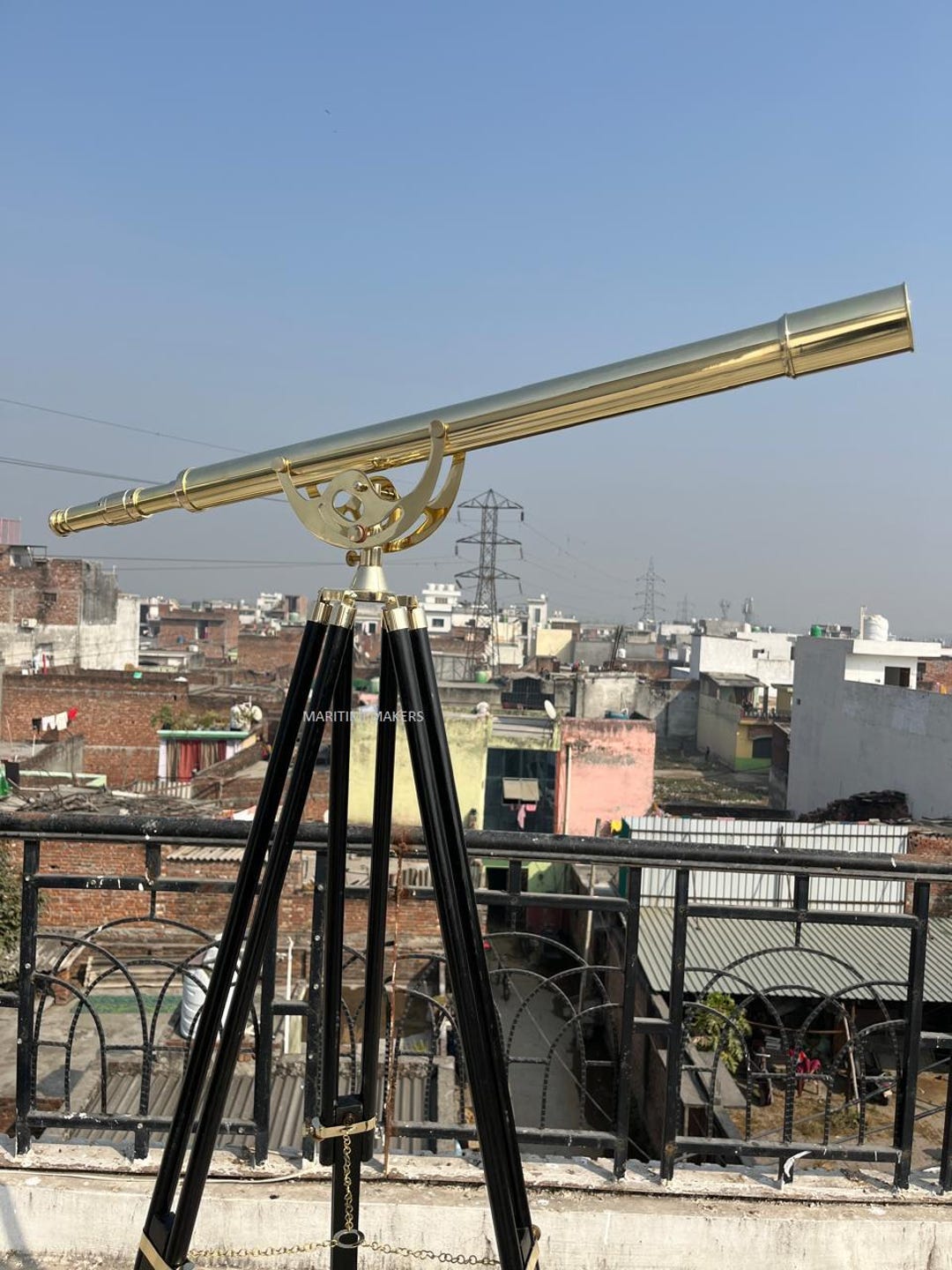 Personalized Luxury Nautical Brass Telescope With Wooden Tripod Vintage ...