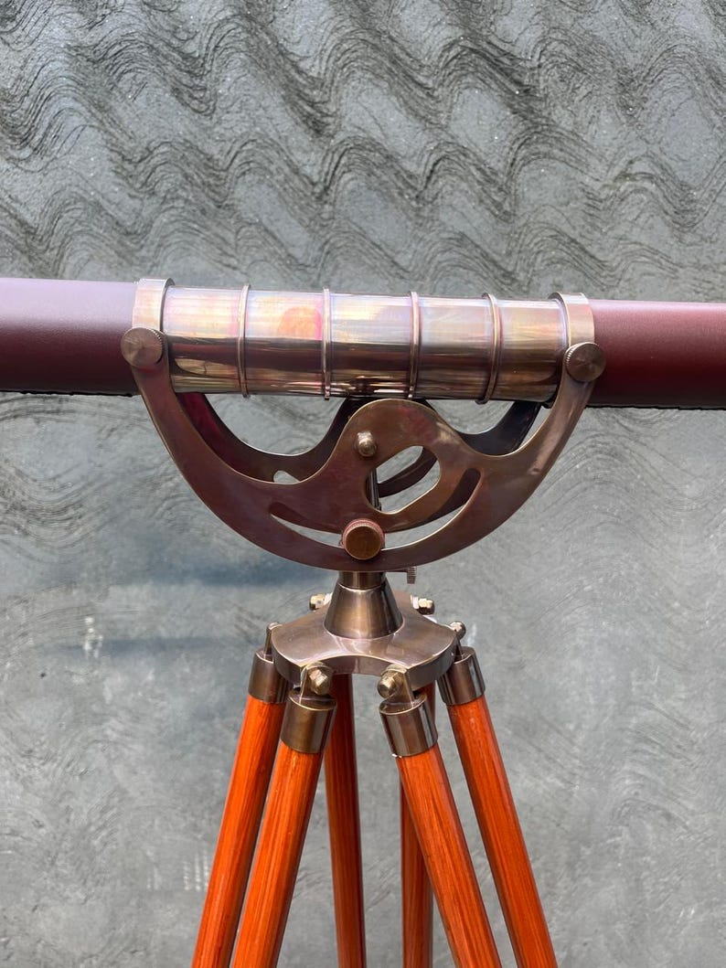 Brass Floor Standing Telescope With Tripod, Functional Nautical ...