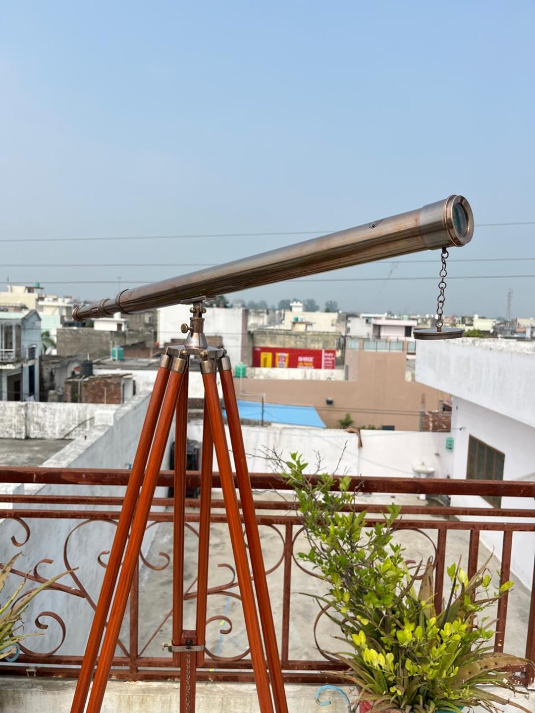 Vintage Brass Telescope Tripod Stand Nautical Spyglass, Pirate Decor ...
