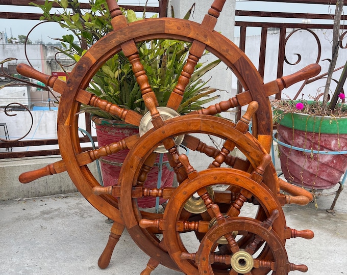 Boat Wheel. Wooden. 16” Diameter. Good Addition to Nautical, Coastal ...