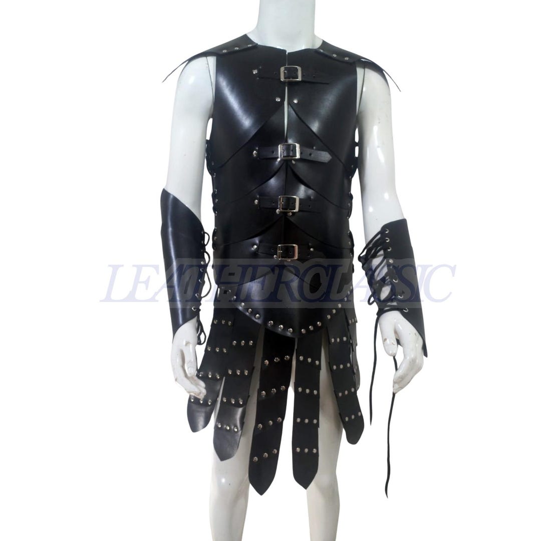 Sheepskin Leather Armor Set – Medieval Cuirass, Bracers & Pteruges - Etsy