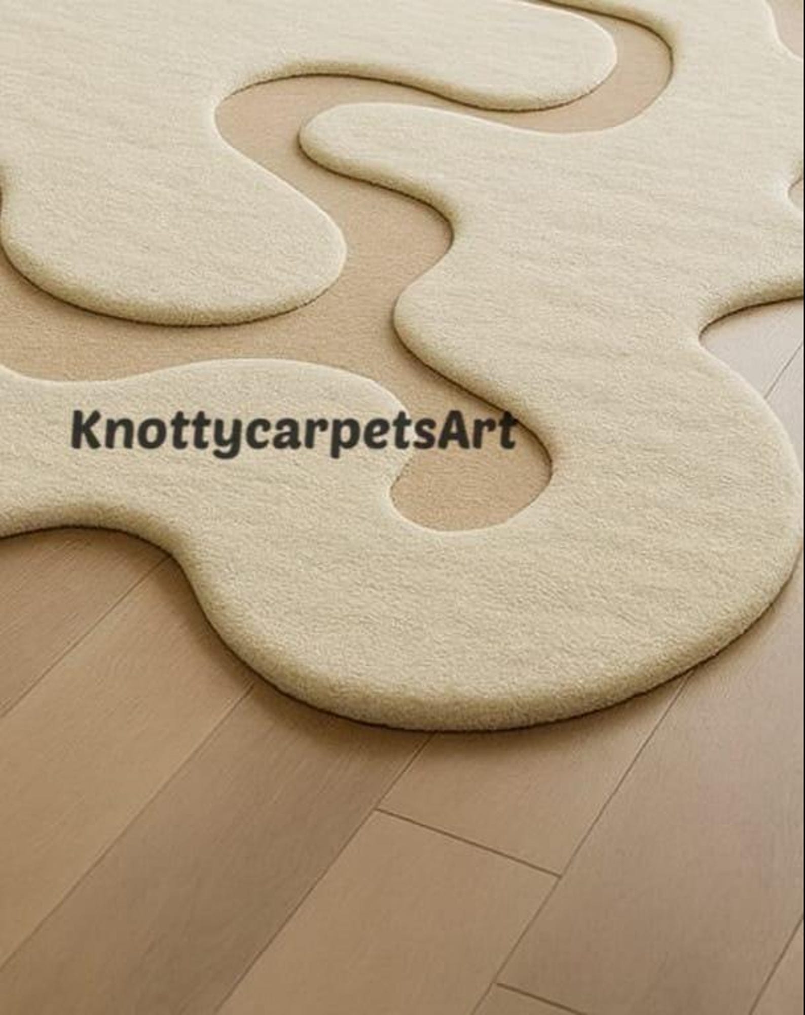 Hand-tufted Creamy White Abstract Rug: Modern Organic Area Rug - Etsy