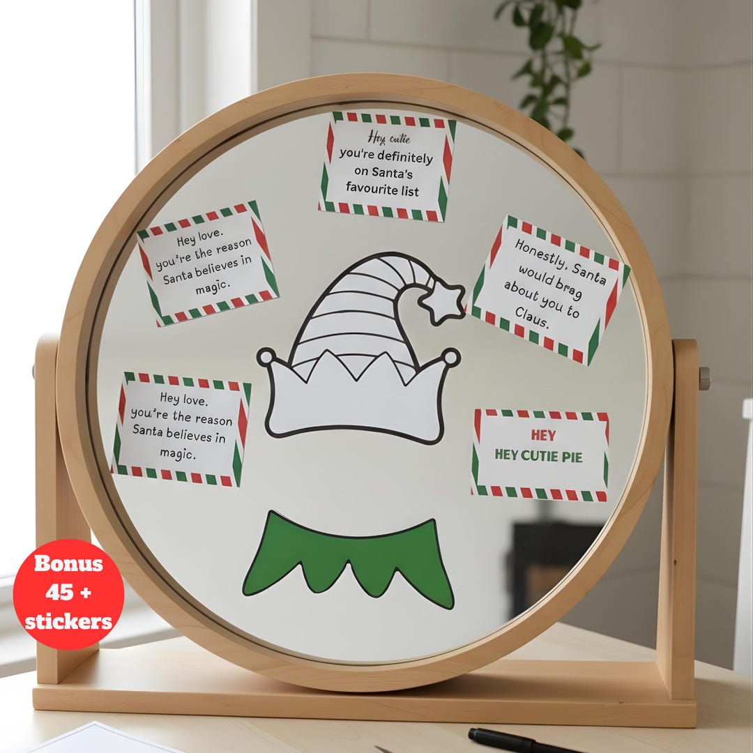 Elf Yourself Mirror Activity Printable | Kids Christmas Dress-up Props ...