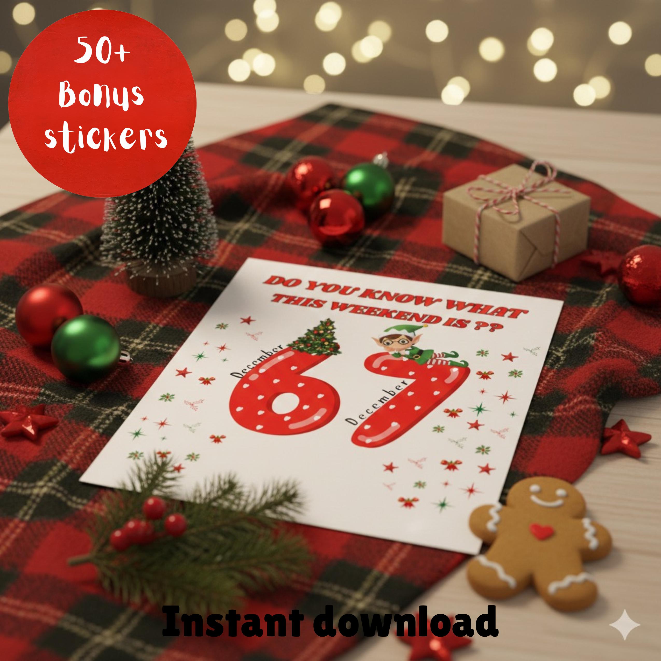 Elf Weekend Reveal Printable | 6–7 December Elf Surprise | Christmas ...