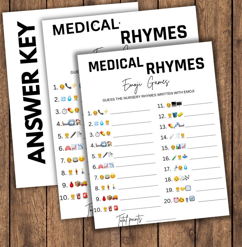 Nurse Emoji Pictionary Game: Printable Medical Party Activity (PDF ...