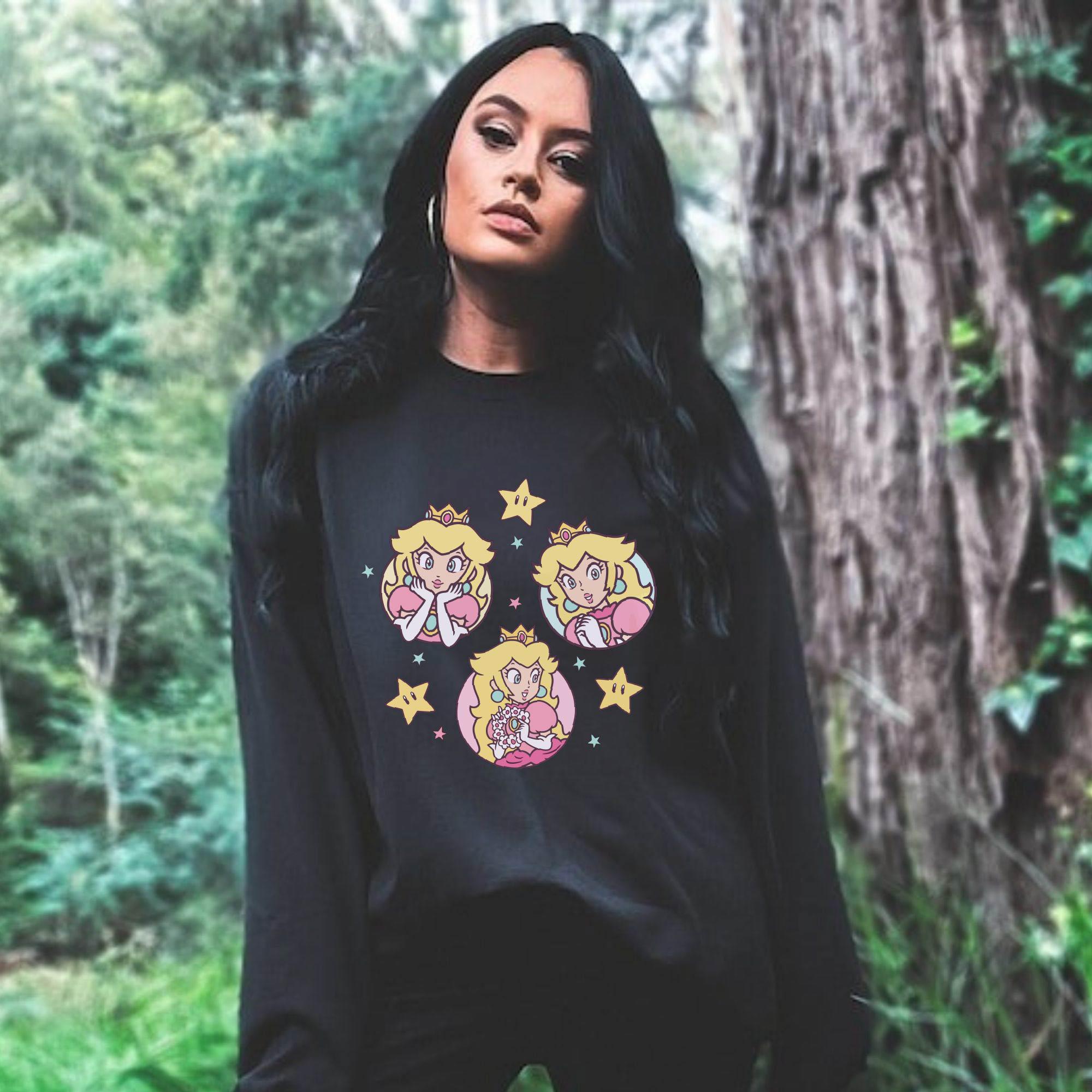 Mario Princess Girls Sweatshirt, Princess Peach Mario Hoodie, Princess ...