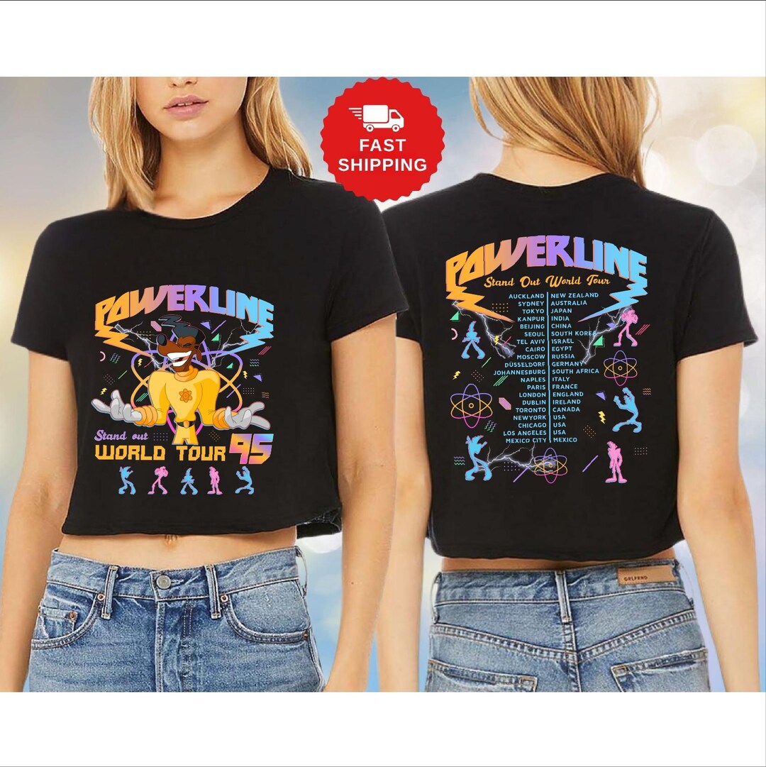 Powerline Goofy Movie Crop Top, Disney Powerline World Tour 95 Crop ...