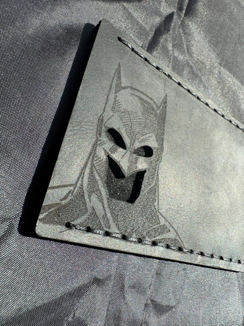 Bat ID Card Holder: Black Leather Superhero Comic Fan Gift - Etsy