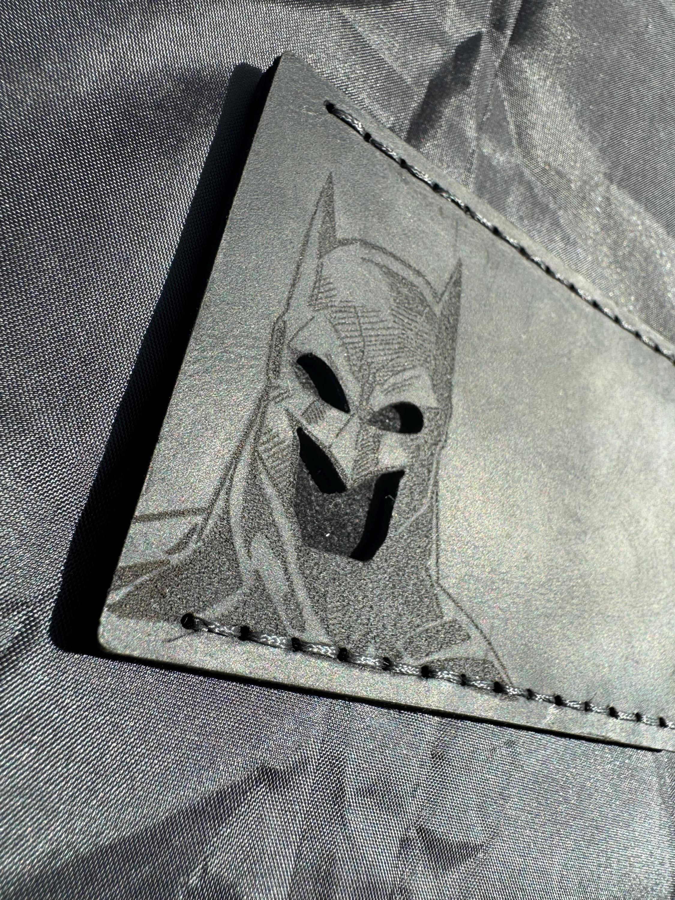 Bat Id Card Holder Black Leather Superhero Comic Fan Gift Etsy