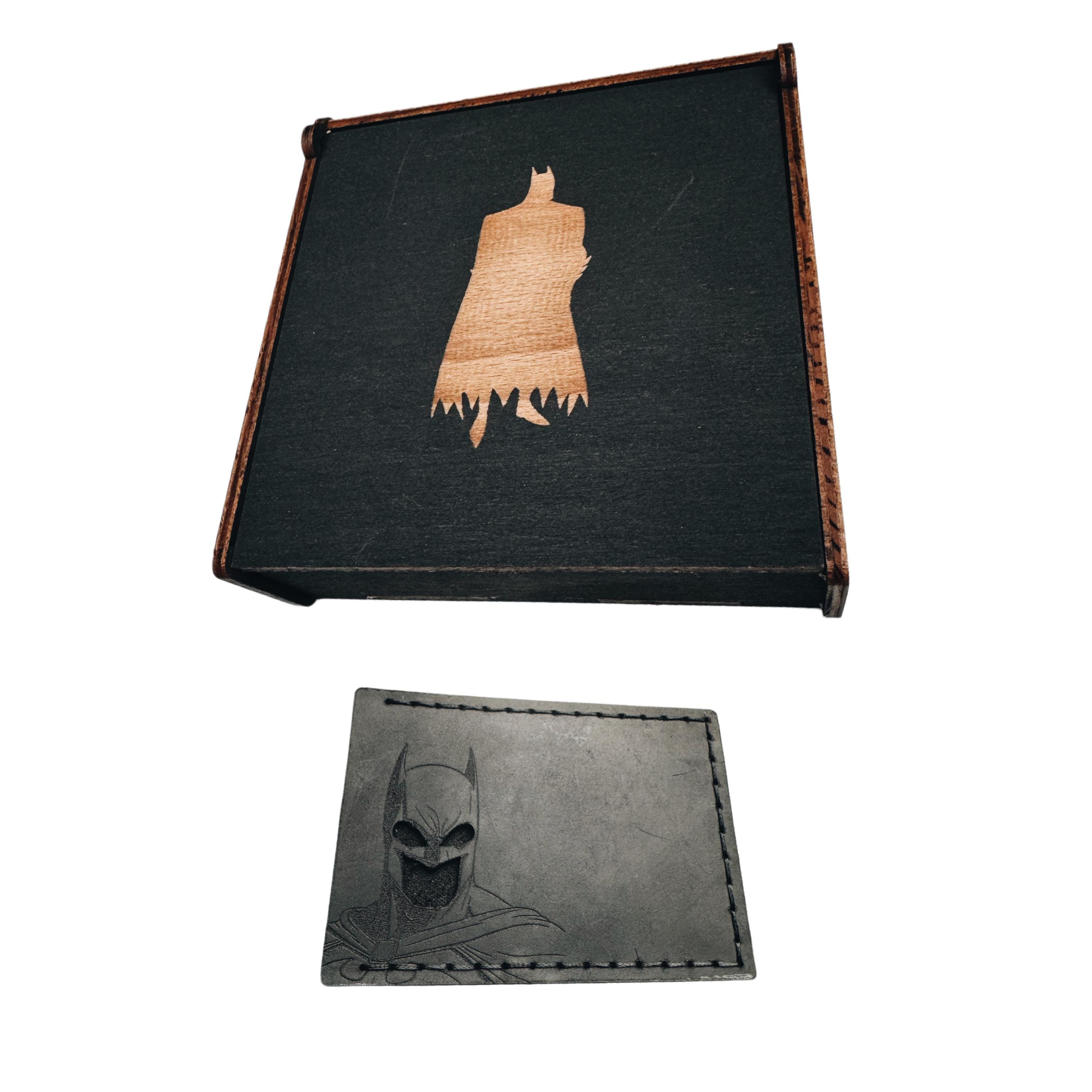 Personalized Bat ID Card Holder: Handcrafted Leather Comic Book Gift - Etsy