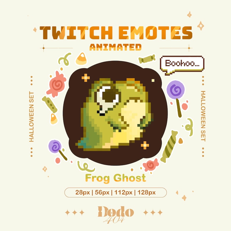 Pixel Frog Ghost Animated Twitch Emote: Spooky Halloween (GIF) - Etsy