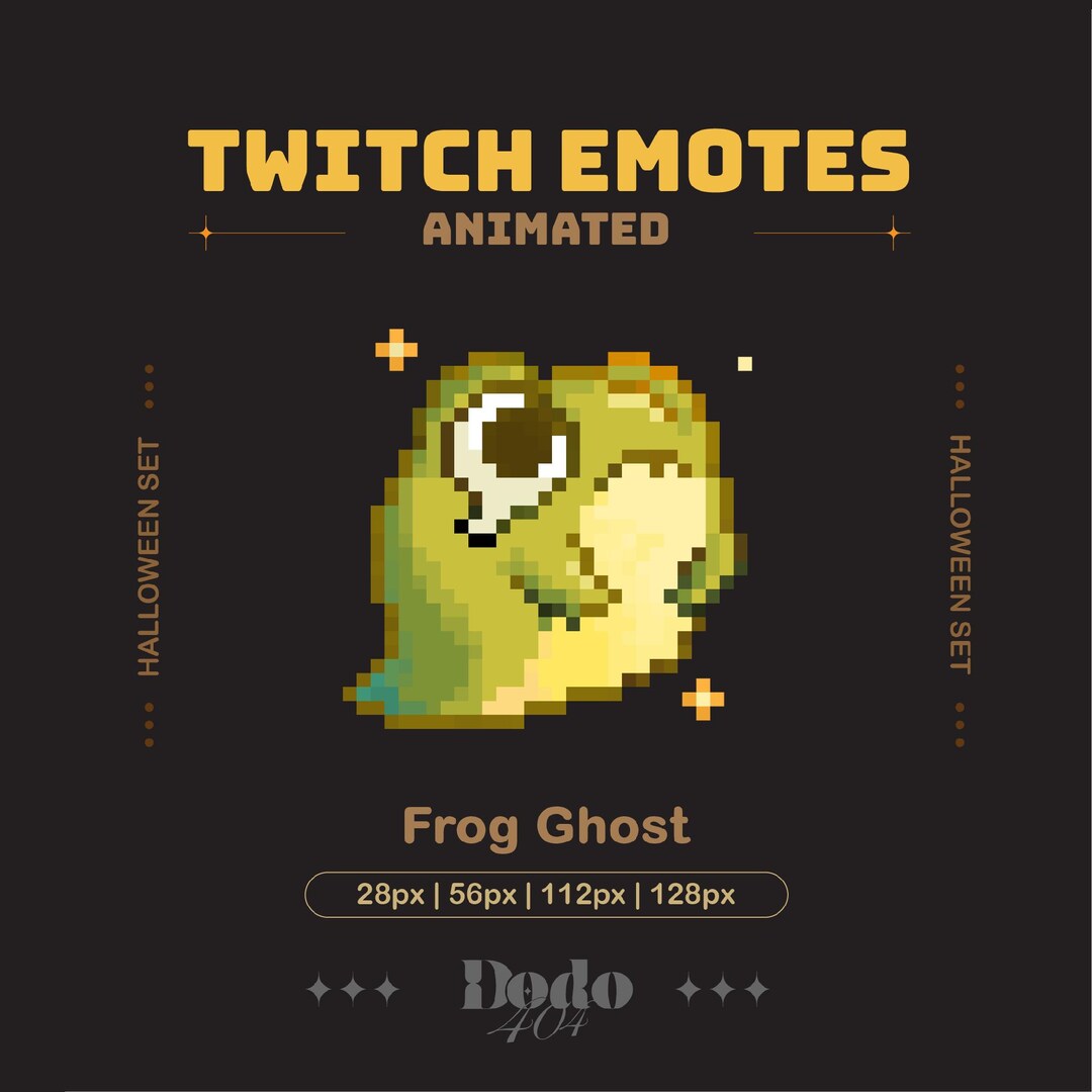 Cute Frog Ghost Pixel Animated Emote | Halloween Animated Twitch Emote ...