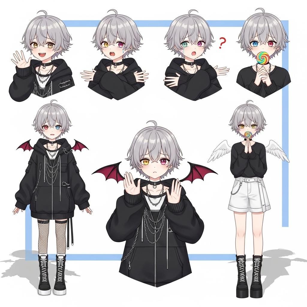 Angel & Demon Themed Vtuber Character Art Pack – High Quality PNG, JPG ...