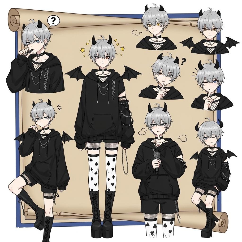 Angel & Demon Themed Vtuber Character Art Pack – High Quality PNG, JPG ...