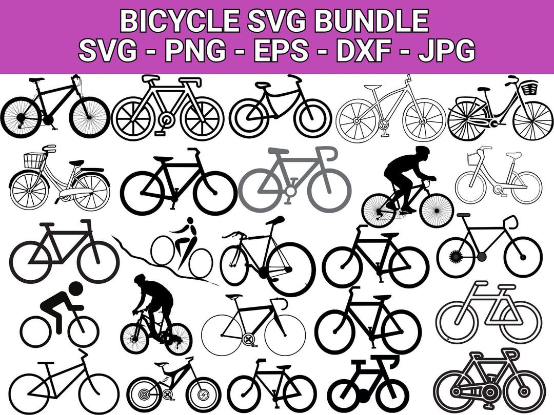 Bicycle SVG Bundle: Bike Clipart, PNG, Cut Files (digital Download) - Etsy
