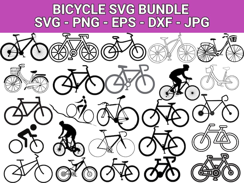 Bicycle SVG Bundle: Bike Clipart, PNG, Cut Files (digital Download) - Etsy