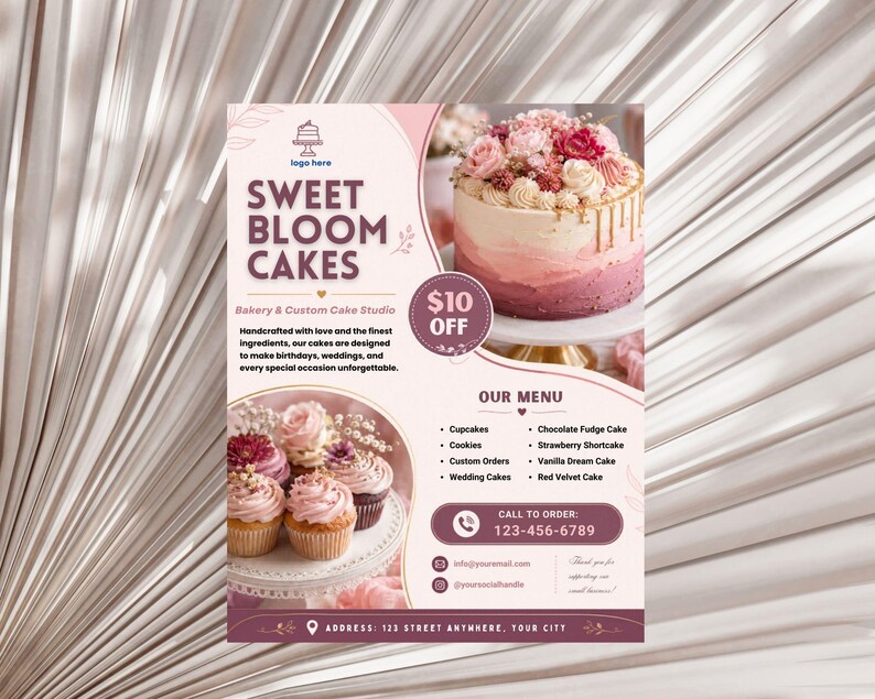 Editable Bakery Flyer Template, Sweet Treats Price List (8.5x11 Inches ...