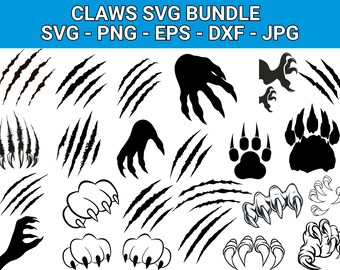 Claw SVG Bundle, Claw PNG Bundle, Claw Clipart, Dino Claw, Marks Svg, Scratch Svg, Claw Marks ...