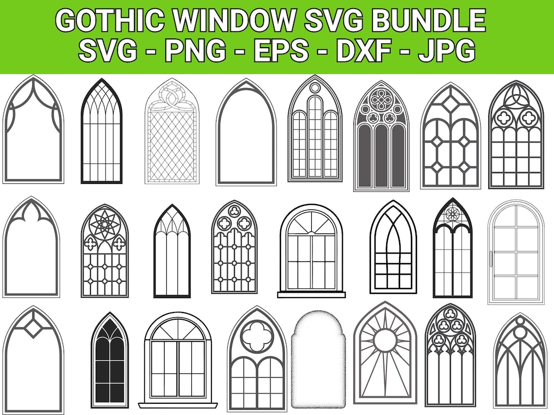Gothic Window SVG Bundle: Vector Clipart for Cricut (digital Download ...