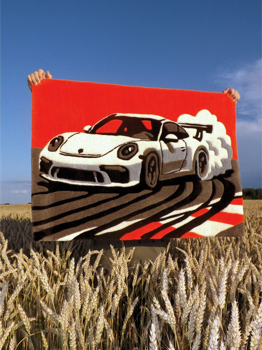 Handmade Fast Car Rug, Tufted Area Rug, Personalized Gift for Him, Car ...