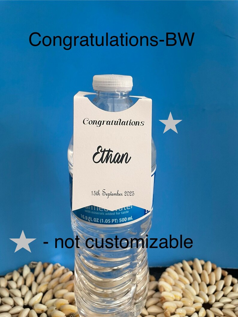 Personalized Water Bottle Tags for Wedding Reception Wedding Shower ...