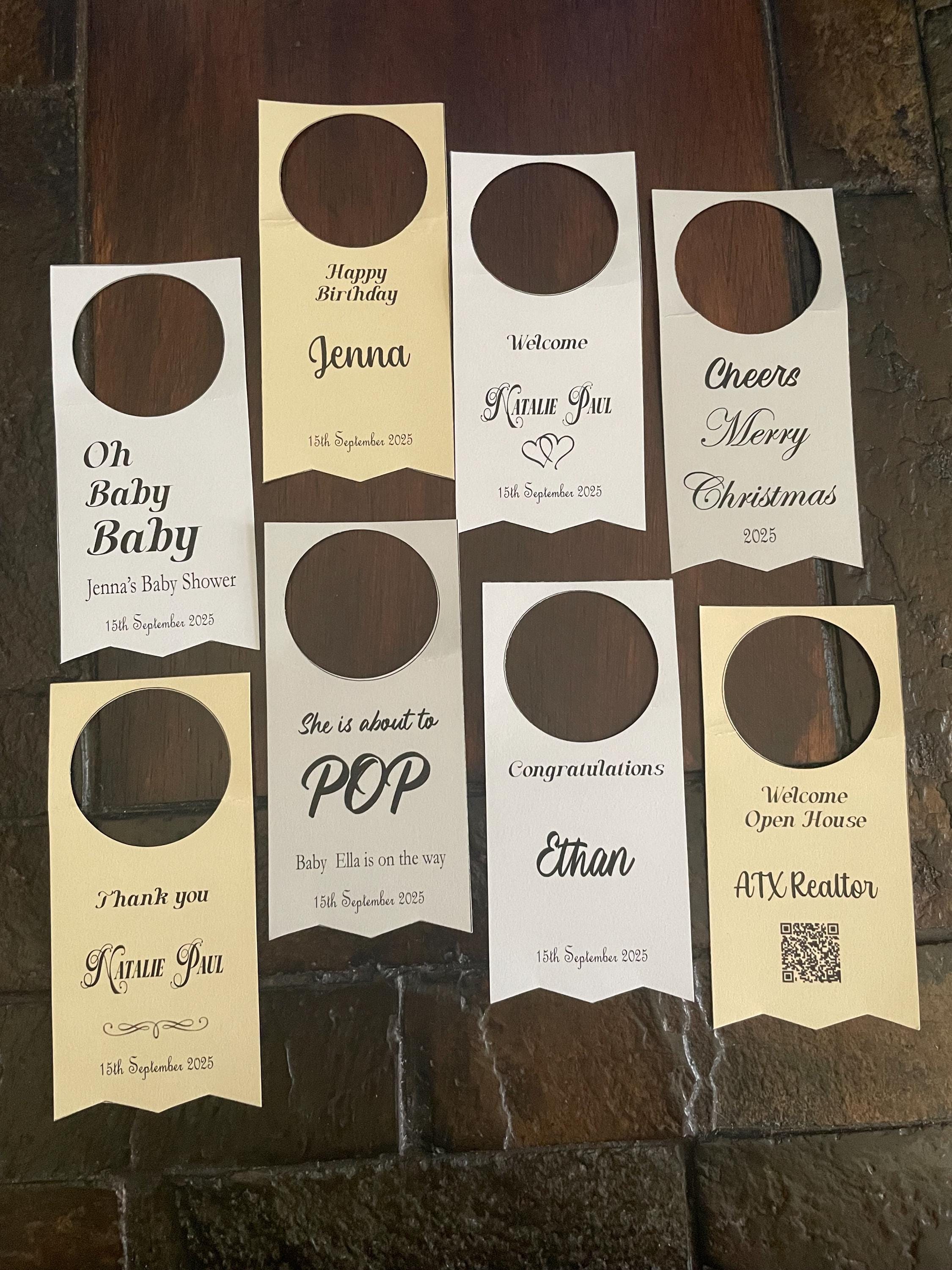 Personalized Water Bottle Tags: Custom Wedding Shower, Birthday - Etsy