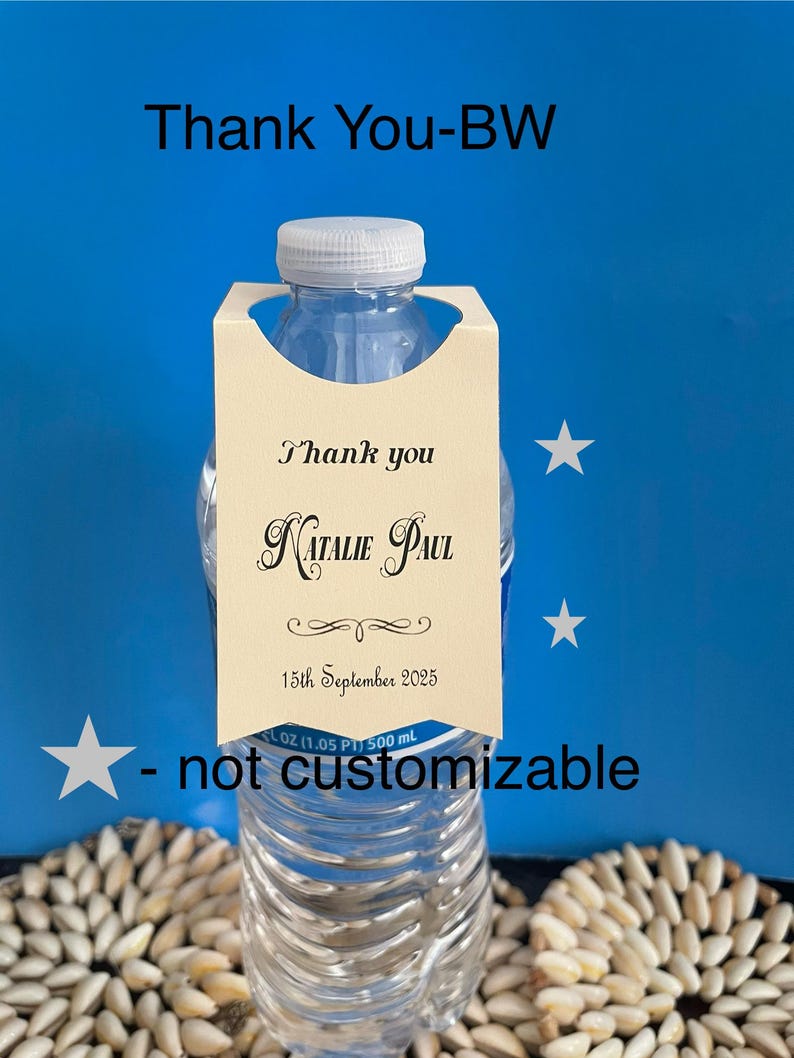 Personalized Water Bottle Tags: Custom Wedding Shower, Birthday - Etsy