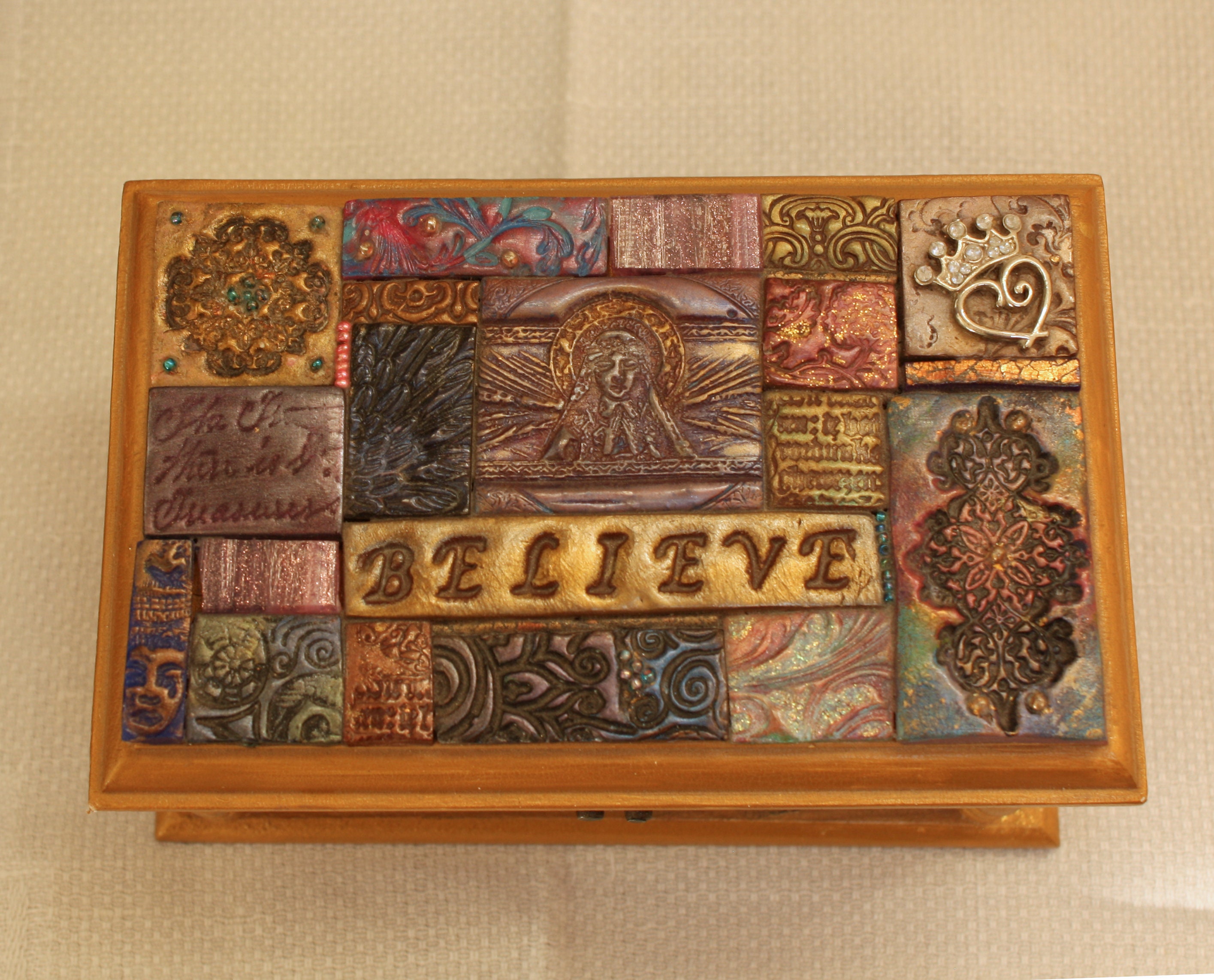 Handmade Polymer Clay Tile Mosaic Box Hinged Top - Etsy